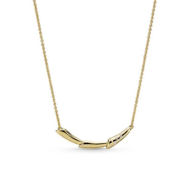 Pandora Shine Flower Stem Necklace Clear Cubic Zirconia