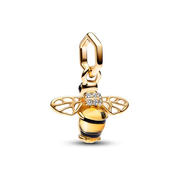 Pandora Sparkling Bee Dangle Charm | Gold-Plated | REEDS Jewelers