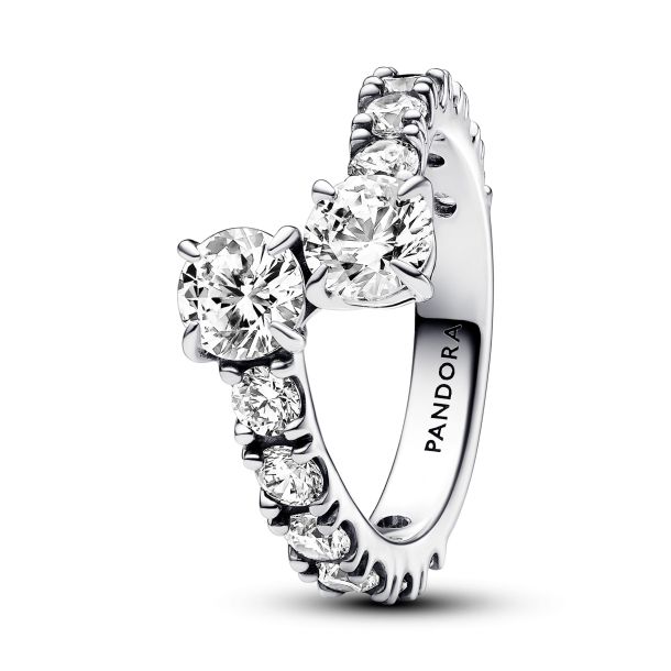 Pandora Sparkling Overlapping Band Ring | REEDS Jewelers