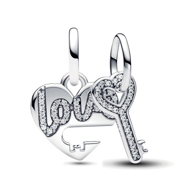 Pandora Splitable Heart & Key Dangle Charm | REEDS Jewelers