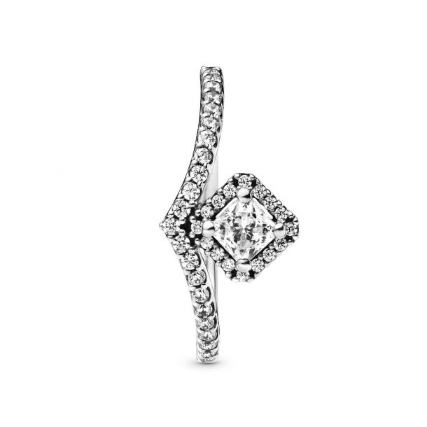 Pandora Square Sparkle Wishbone Ring