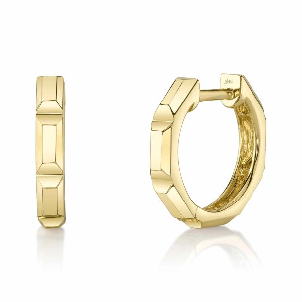 Octagon gold hoop earrings store