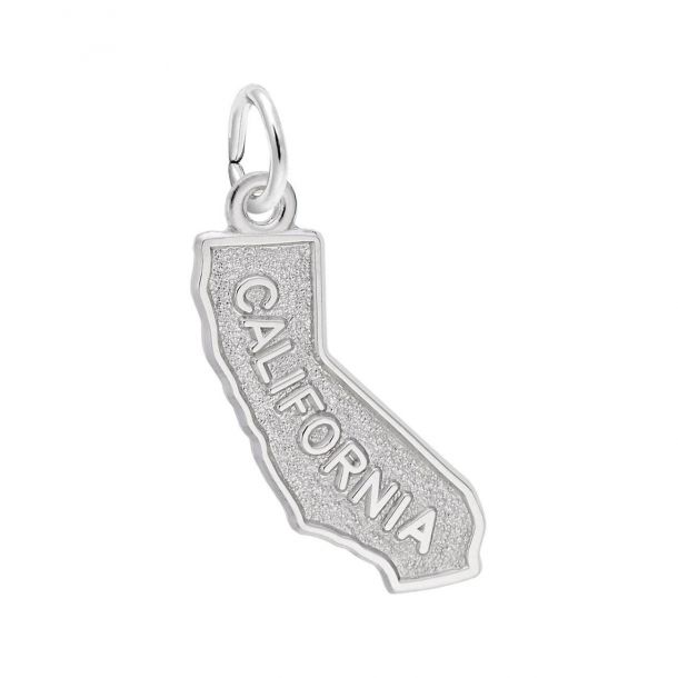 Sterling Silver California Map Flat Charm | REEDS Jewelers