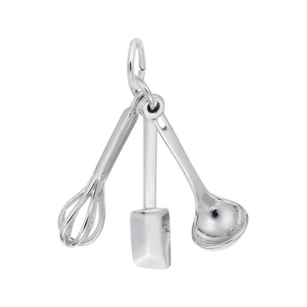 Sterling Silver Cooking Utensils 3D Charm | REEDS Jewelers