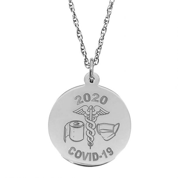 Sterling Silver Covid-19 Toilet Paper & Mask Caduceus Necklace Set ...