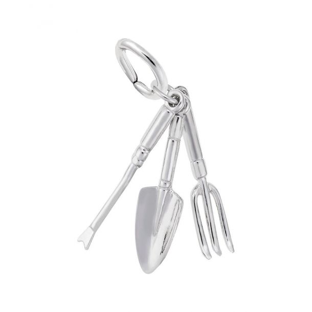 Sterling Silver Gardening Tools 3D Charm | REEDS Jewelers