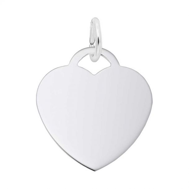 Sterling Silver Medium Classic Series Plain Heart Flat Charm | REEDS ...