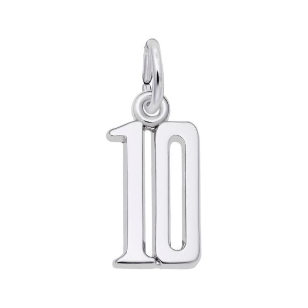 Sterling Silver That's My Number 10 Flat Charm | REEDS Jewelers