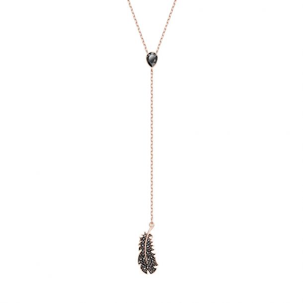 Swarovski Crystal Naughty Lariat Necklace Rose Gold Tone REEDS Jewelers