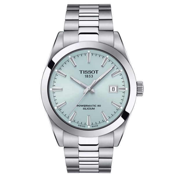 Tissot Gentleman PRX Powermatic 80 Silicium Ice Blue Dial Stainless ...