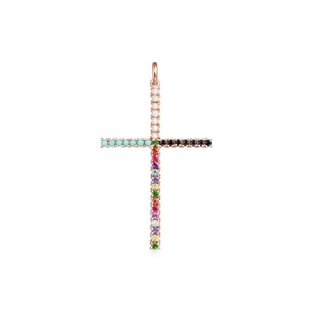 TOUS St. Valentine Rainbow Gemstone Cross Pendant | REEDS Jewelers