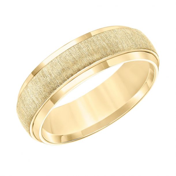 TRITON Yellow Tungsten Carbide Brushed Texture Comfort Fit Band 7mm