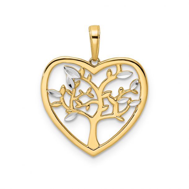 Two-Tone Tree of Life Heart Pendant | REEDS Jewelers