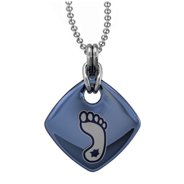 UNC Blue Enamel Square Pendant | REEDS Jewelers