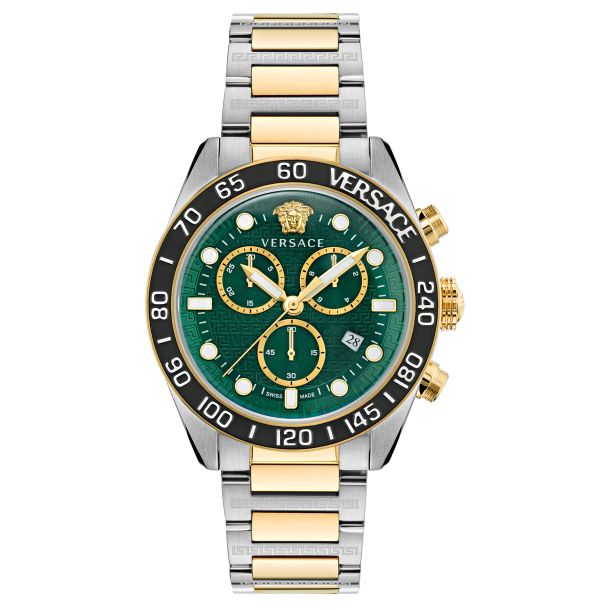 Versace Greca Dome Chrono Two-Tone Bracelet Watch | 43mm | VE6K00423 ...