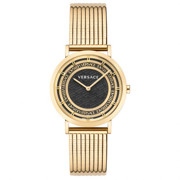Versace New Generation Black Dial and Ion-Plated Yellow Gold Bracelet ...