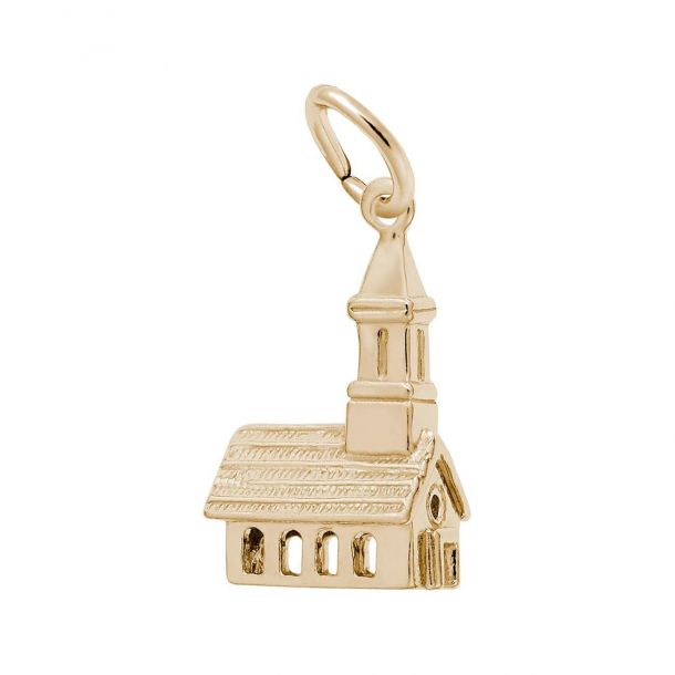 Yellow Gold Church 3D Charm | REEDS Jewelers