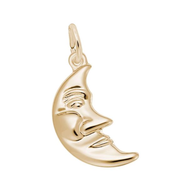 Yellow Gold Half Moon 2D Charm | REEDS Jewelers