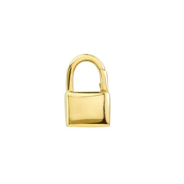 10k Yellow Gold Padlock Push Lock | REEDS Jewelers