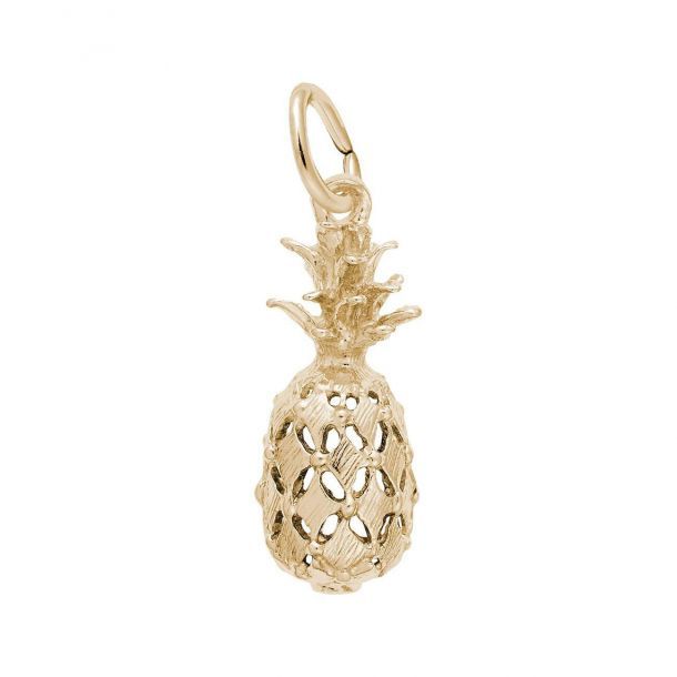 Yellow Gold Pineapple 3D Charm | REEDS Jewelers