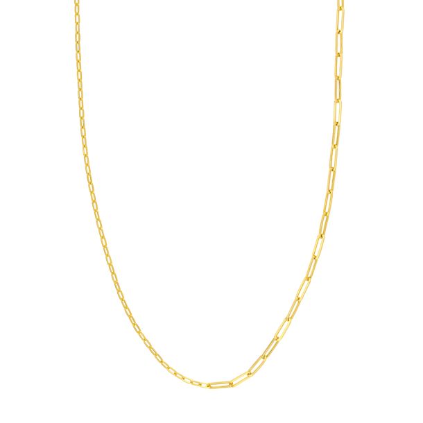 Yellow Gold Semi-Solid Half & Half Paperclip Chain | 18 Inches | REEDS ...
