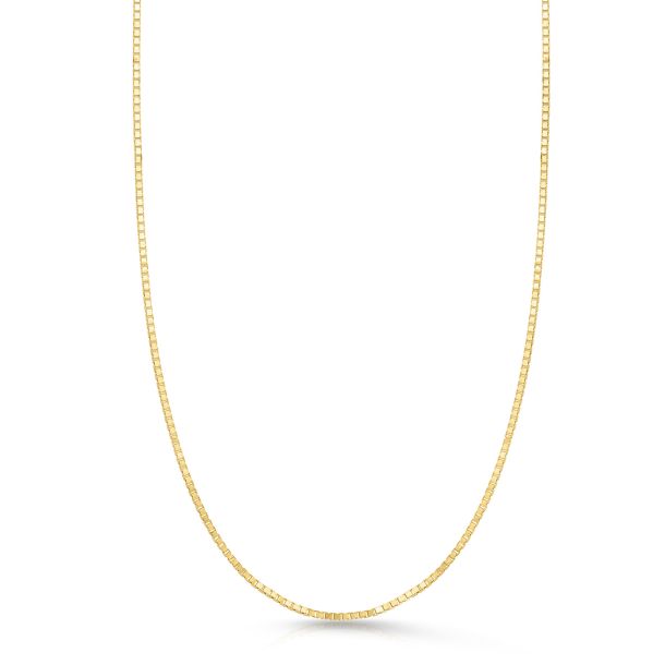 Yellow Gold Solid Adjustable Box Chain Necklace | 0.79mm | 22 Inches ...