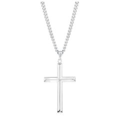 CUSTOM ORDER***** REEDS Men's Sterling Silver Beveled Edge Cross ...