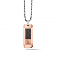 Bulova Latin GRAMMY® Carbon Fiber Inlay Dog Tag Pendant Necklace ...