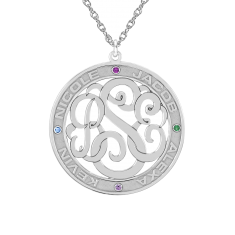 Alison and Ivy Classic Bordered Monogram Pendant | REEDS Jewelers