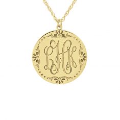 Alison and Ivy Decorated Traditional Monogram Pendant 23mm | REEDS Jewelers