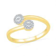 Diamond Double Cluster Deconstructed Ring 1/8ctw | REEDS Jewelers