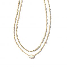 Kendra Scott Emilie Multi Strand Necklace in White Kyocera Created Opal ...