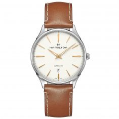 Men's Hamilton Jazzmaster Thinline Auto Brown Leather Strap Watch ...