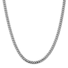 Miami Cuban 14k White Gold Chain Necklace 5mm - 24 Inches | REEDS Jewelers