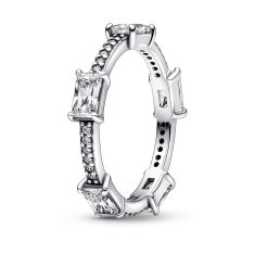 Pandora Rectangular Bars Sparkling Pavé Ring | REEDS Jewelers