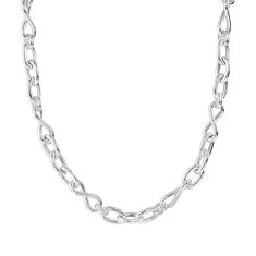 Sterling Silver Hollow Oval and Infinity Link Chain Necklace 10.6mm ...