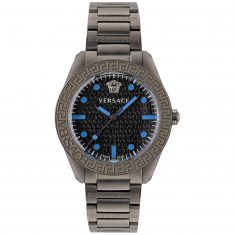 Versace Greca Dome Black Guilloche Dial Gunmetal Bracelet Watch | 42mm ...