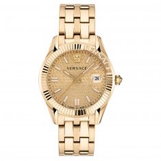 Versace Greca Time Ion-Plated Yellow Gold Bracelet Watch | 41mm ...