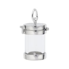 White Gold Empty Capsule 3D Charm | REEDS Jewelers
