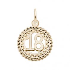 Yellow Gold Victory Number 18 Charm | REEDS Jewelers