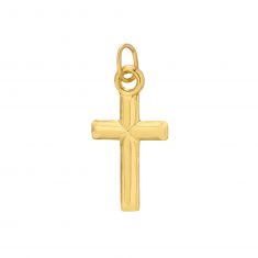 Yellow Gold Semi-Solid Beveled Edge Cross Pendant | 14mmx8mm | REEDS ...