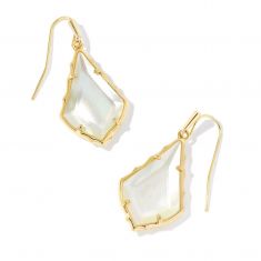 Kendra Scott Small Faceted Alex Drop Earrings in Ivory Illusion, Gold ...