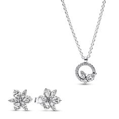 Pandora Sparkling Herbarium Circle and Cluster Necklace and Earrings ...