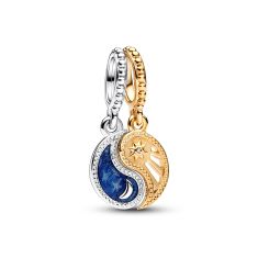 Pandora Two-Tone Splitable Sun & Moon Dangle Charm | Gold-Plated ...