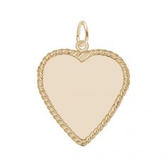 Yellow Gold Heart Disc Flat Charm | REEDS Jewelers