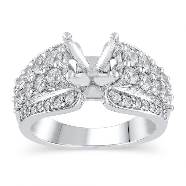 1 3/8ctw Diamond White Gold Engagement Ring Setting | Design Collection ...
