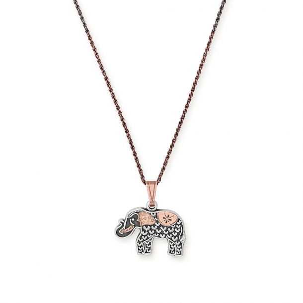 Alex and Ani Two-Tone Elephant Adjustable Necklace - Rafaelian Rose ...