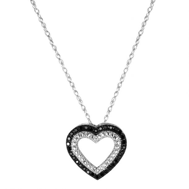 Black Diamond Heart Pendant 1/7ctw | REEDS Jewelers