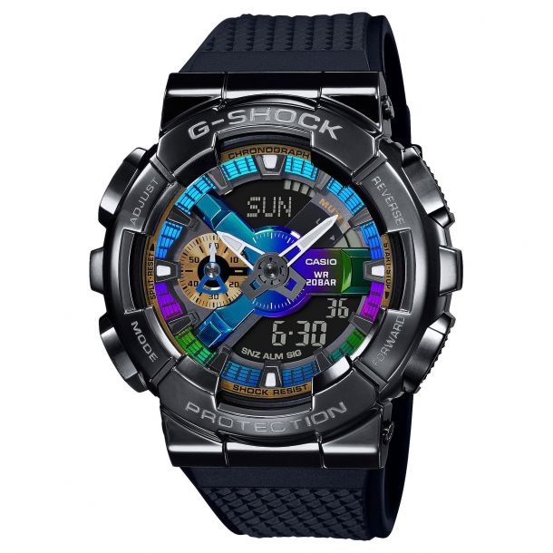 Mens Casio G Shock Analog Digital Multi Color Rainbow Dial Black Resin