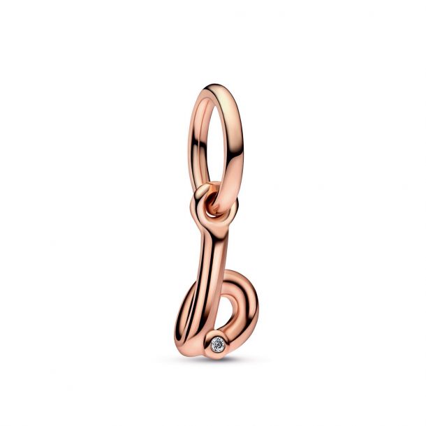 Pandora Letter B Script Alphabet Dangle Charm | Rose Gold-Plated ...